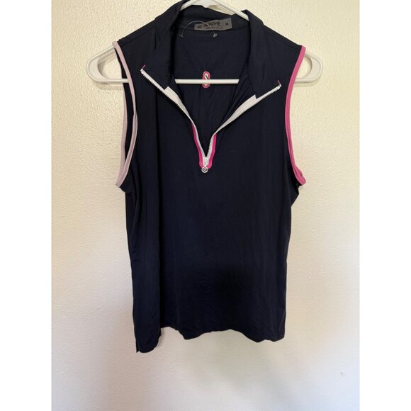 G/FORE | Tops | Gfore Golf Tank Collared With 4 Zip Navy With White ...